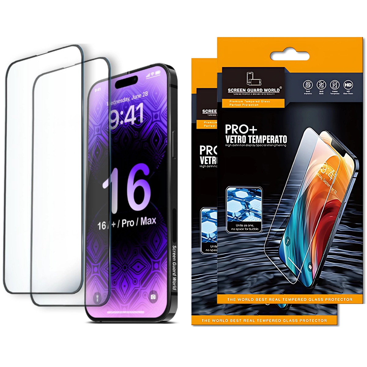 9D Tempered Glass Screen Protector for iPhone 16 I Pack of 2 I SGW ...